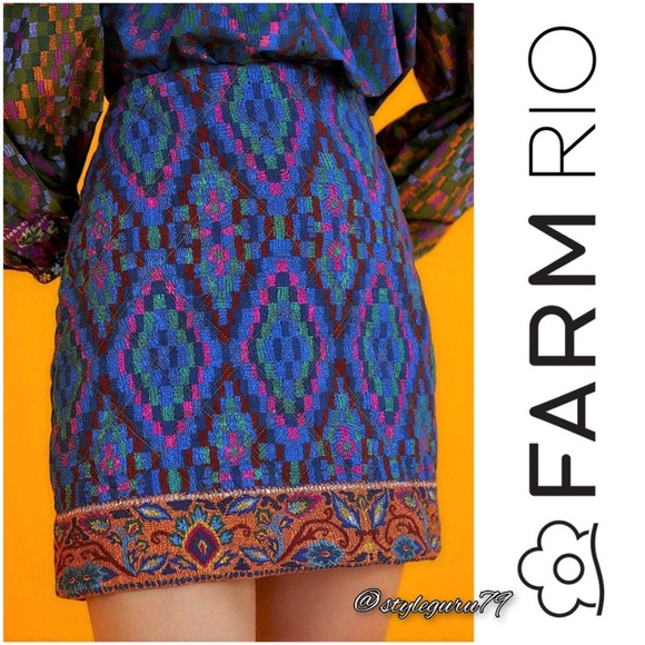 FARM Rio | Skirts | Farm Rio Tapestry Scarf Mini Skirt | Poshmark